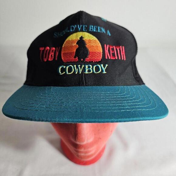 Other | Rare Vtg Toby Keith Shouldve Been A Cowboy Hat Teal And Black ...